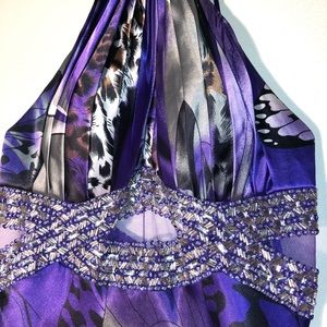 Dresses | Purple Jeweled Halter Neck Grown | Poshmark